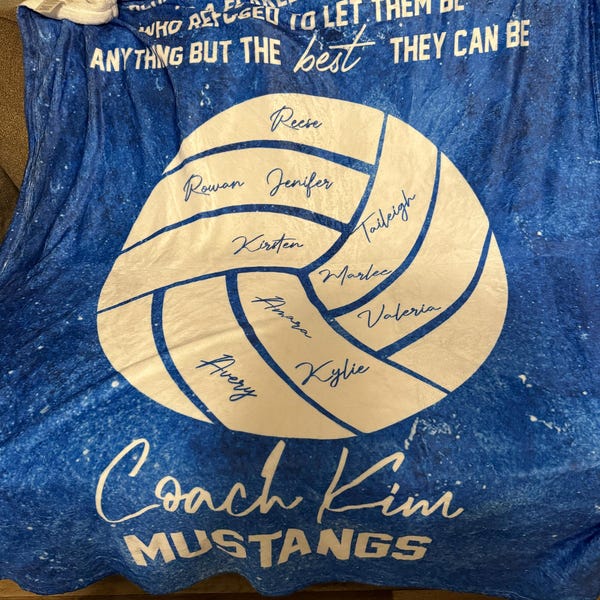 Personalized Volleyball Coach Blanket, Custom Name Soft Cozy Sherpa ...