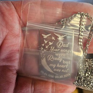 Dad Memorial Dog Tag Keychain, in Memory of Dad Keychain, Personalized ...