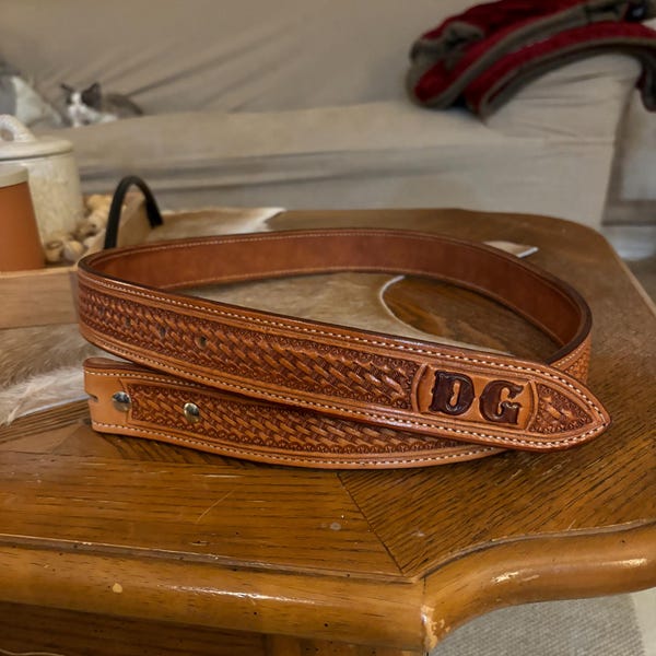 Basket Stamp Belt With Brand or Initials - Etsy