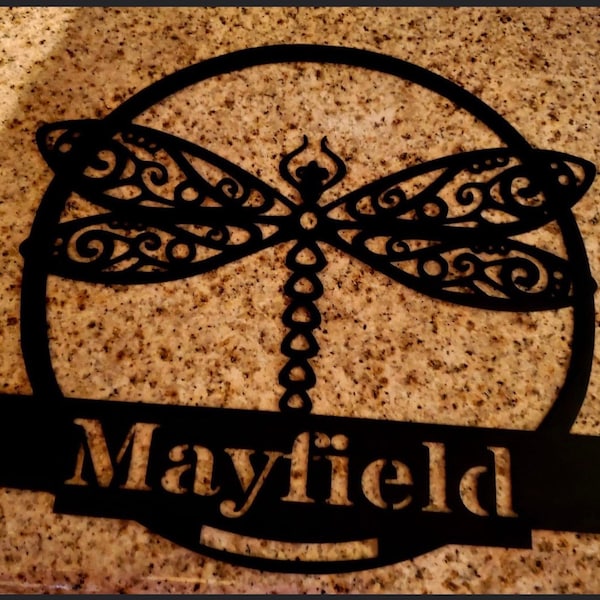DRAGON FLY Monogram - Metal Wall Art Décor-personalized Dragonfly ...