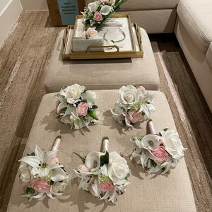 Real Touch Artificial White Ivory Rose Calla Lily Hops Babys | Etsy