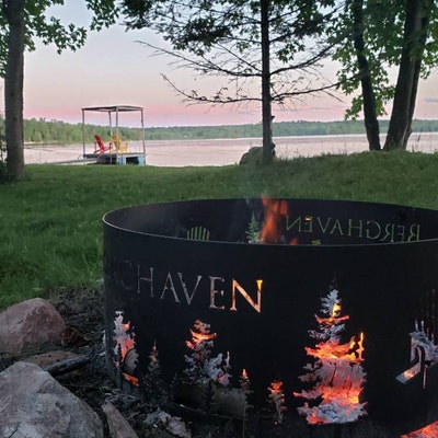 Personalized Fire Pit Rings Fire Pit Custom Fire Pits Outdoor Home ...