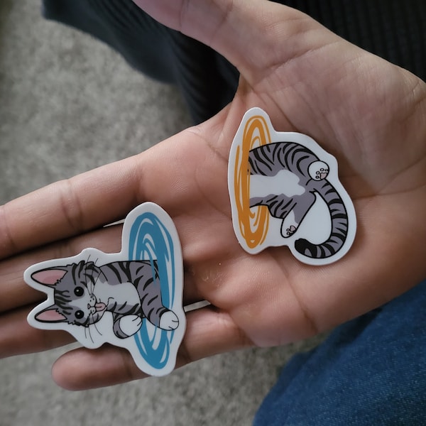 Portal Cat Stickers - Etsy