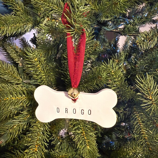 Dog Bone Tree Pet Decoration, Personalized Clay Pet Christmas Decor ...