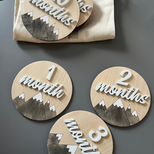 Mountain Monthly Milestones Discs - Etsy