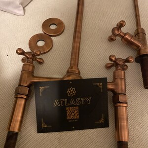 Copper Kitchen Bridge Faucet Copper Tap With Lever Handle Copper ...