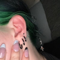 Tiny Black Stone Threadless Flat Back Earring, 20,18,16ga, 5-10mm ...