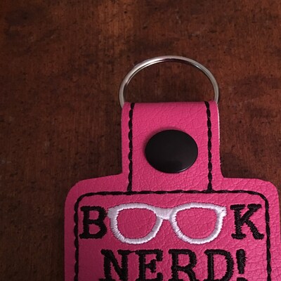 Book Nerd Keychain, Book Nerd Keyfob, Book Lover Keychain, Reader ...