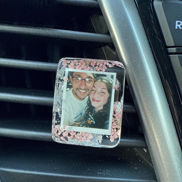 Mini Personalized Resin Photo Car Vent Clip, Anniversary/couples Gift ...