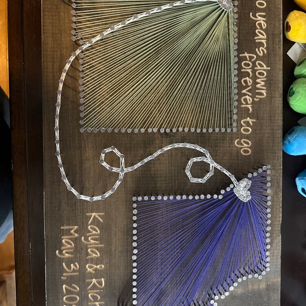 Custom State String Art | Rustic Wood Anniversary Gift - Etsy