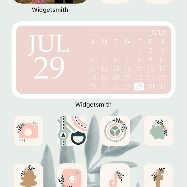 Boho Ios Handdrawn App Icons Boho Love Theme Pack Aesthetic Pink Blue ...