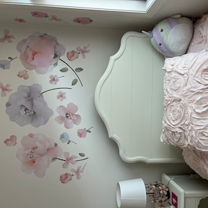 Peonies and Butterflies Growth Chart Decal Removable Fabric Wall ...