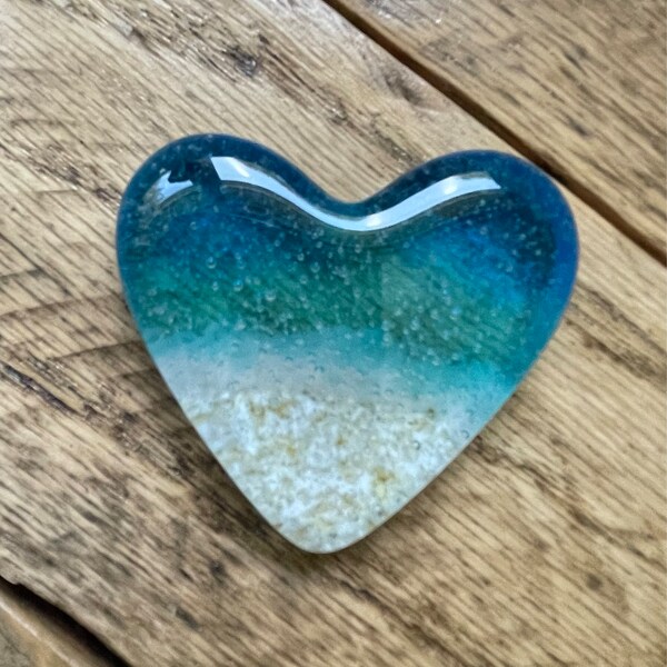 Multi-colored Confetti Glass Heart - Etsy