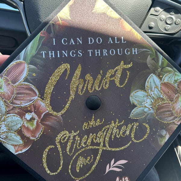 I Can Do All Things Through Christ|graduation Cap Topper-graduation Cap ...