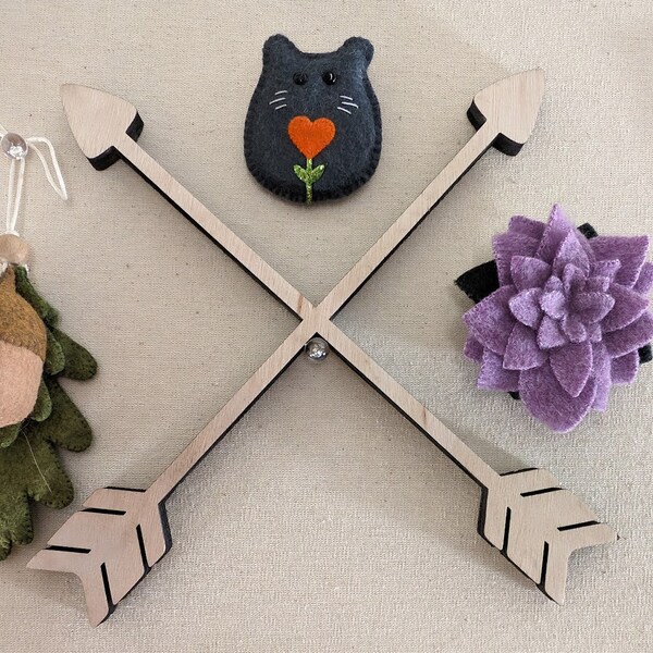 Love Birds Ornament/magnet, Wool Felt, Applique, Handmade, Heart ...