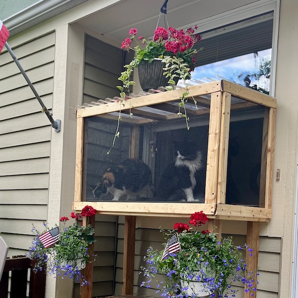 Window Catio Cat House Plans - Etsy
