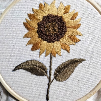 Sunflower Embroidery Kit, 4 Fall Embroidery Kit for Beginners ...
