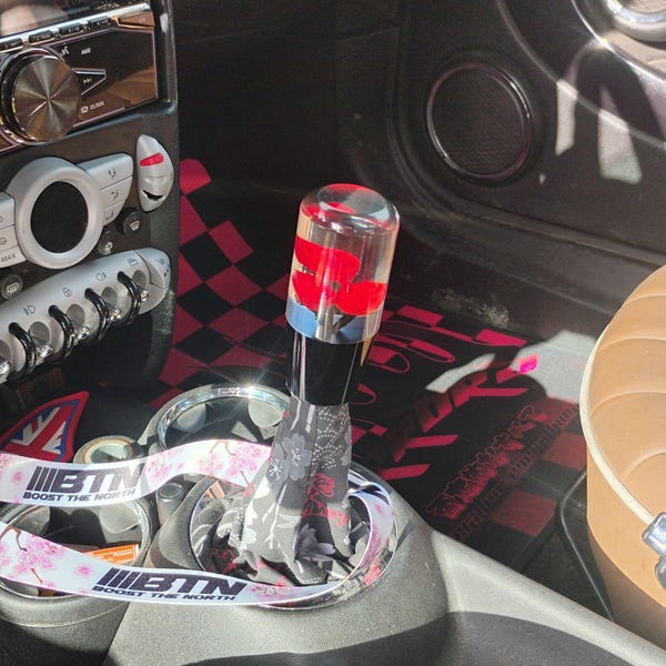 Barchetta Red Aluminum Shift Knob Textured Grip Universal Long Teardrop ...