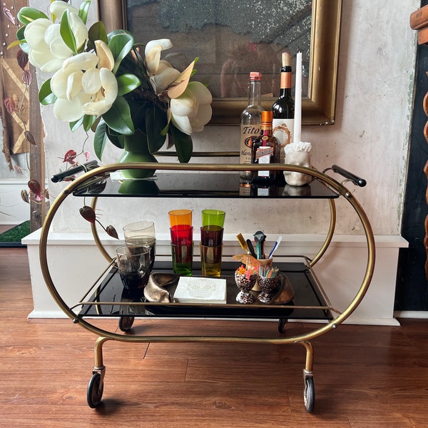 Vintage Mid Century Modern Style Walnut Top Stereo Table Stand With ...