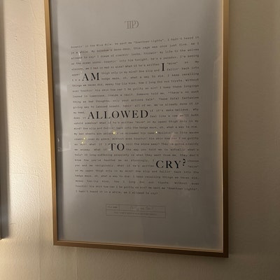 Whos Afraid of Little Old Me Lyric Poster, the Tortured Poets Urban ...