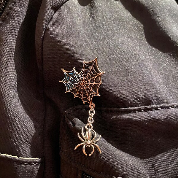 SPIDERWEB ENAMEL PIN, Spider Pin, Web Pin, Spider Web Pin, Horror Pin ...