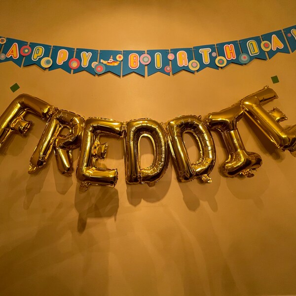 16" GOLD Letter/number Balloons - Create Your Balloon Banner - Gold ...