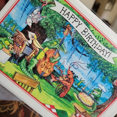 Louisiana Birthday Card Crawfish Revolution by Artist, Craig Routh - Etsy