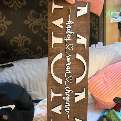 3D Personalized Mom Sign With Children Name Personalized Mother's Day ...