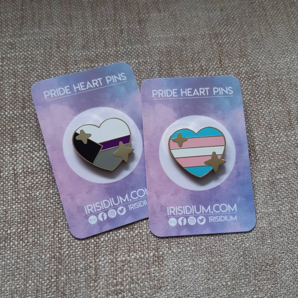 PRIDE Transgender Sparkling Heart Emoji Enamel Pin - Etsy