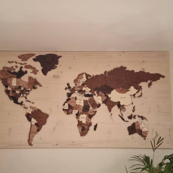 3D Cork World Map, Travel Pin Board, Push Pin Map, Wall Art World Map ...
