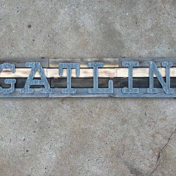 8" Corrugated Alphabet & Numbers, Old Barn Tin, Metal Decor, Farmhouse ...