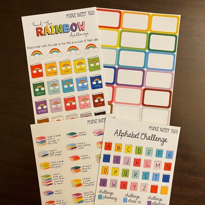 Read the Rainbow Reading Challenge Planner Stickers Reading Planner ...