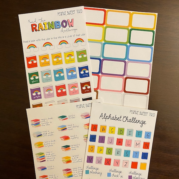 Read the Rainbow - Reading Challenge Planner Stickers - Reading Planner ...