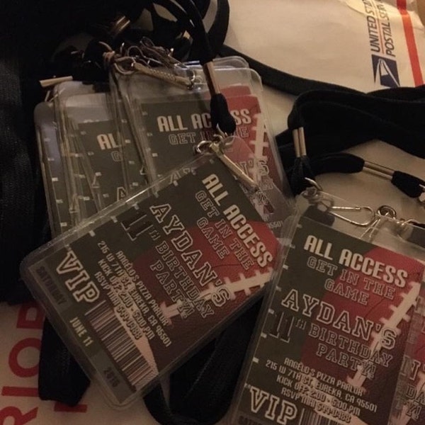 Football Invitation, Football VIP Pass Invitations, Football Birthday ...