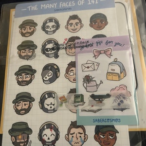 The Many Faces of 141 Sticker Sheet Cute COD MWII Stickers - Etsy UK