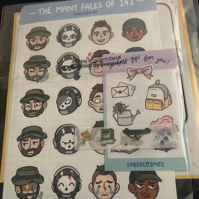 The Many Faces of 141 Sticker Sheet Cute COD MWII Stickers - Etsy UK