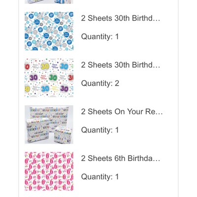 2 Sheets 40th Birthday Wrapping Paper Age 40 Birthday White and Pink ...