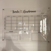 Wochenplaner aus Acrylglas in A3, Wochenplan für die Wand, Acryl Planer ...