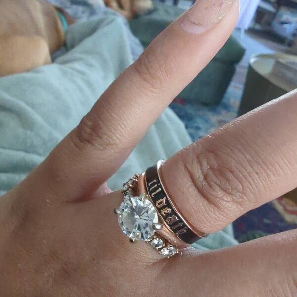 6mm Always Ring in 925 Sterling Silver, Stacking Ring, Enamel Band Ring ...