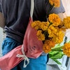 Fresh Cut Flower Tote, Lay Flat Flower Carrier With Pocket, Canvas Bag ...