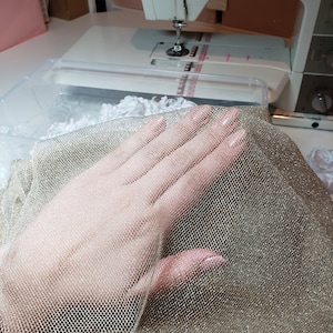 Metallic Gold Tulle Netting Fabric , Pageant, Costume, Crafts, Doll ...