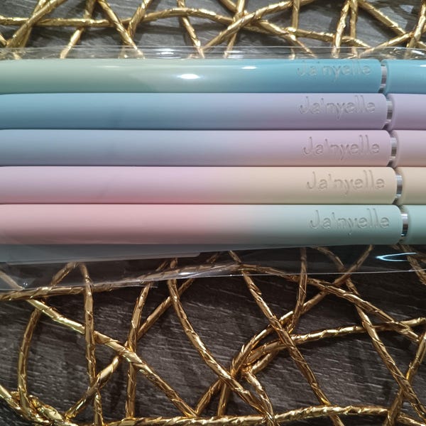 Custom Colored Ink Pens｜personalized Pens｜set of 5 Custom Engraved ...