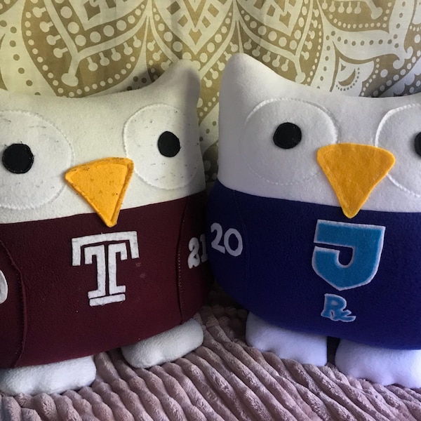 Bride and Groom Owl Plushies- Owl Bride and Groom Plushies- Wedding ...