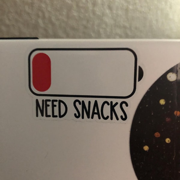 Need Snacks Battery Sticker, Snacks Sticker Funny Snack Battery ...