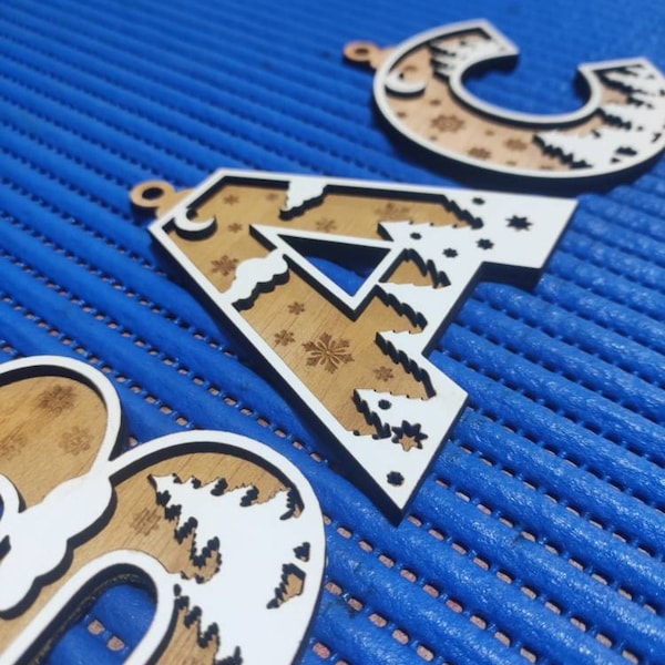 Laser Cut File CHRISTMAS ORNAMENT Svg Bundle Alphabet and Laser Cut ...