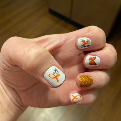 MS Awareness Nail Art Hope Orange Ribbon Nail Water Decals - Etsy