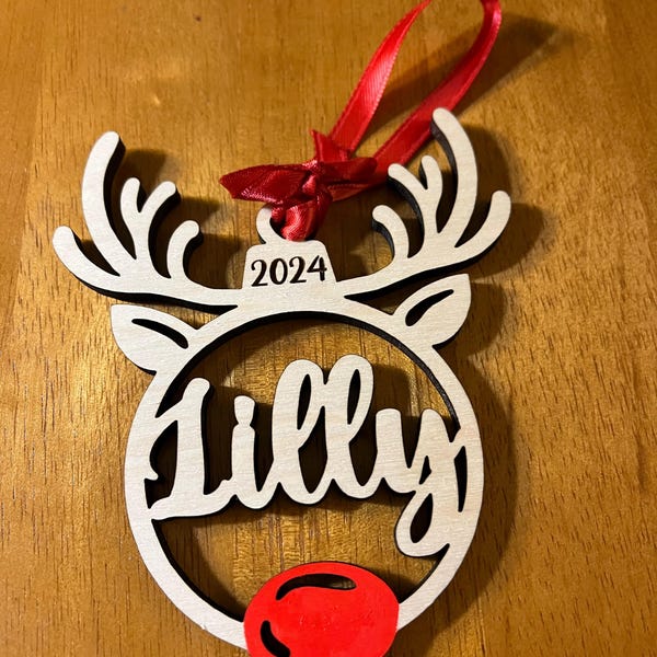 Personalized Reindeer Ornament - Etsy