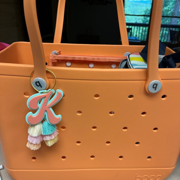 Groovy Letter Bogg Bag Charm | Bogg Bag Tassel | Beach Tote Charm ...