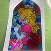 Princess Peach Stained Glass Window Bundle PNG & SVG Color/black-white ...