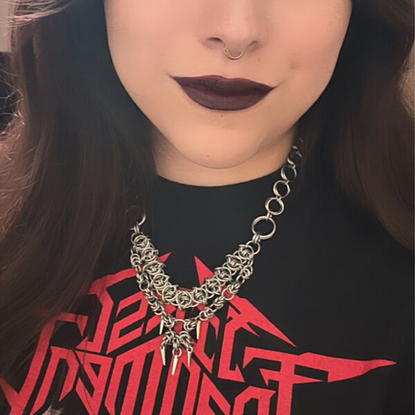 PALOMA Stainless Steel Chainmail Necklace, Western Necklace, Birthday ...